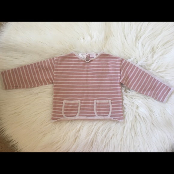 Zara | Shirts & Tops | Zara Pink Striped Pullover | Poshmark